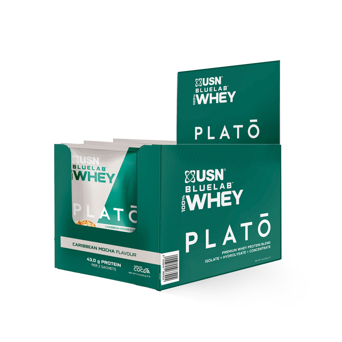 Plato x USN Blue Lab Whey Protein: Caribbean Mocha Sachet | Platō Coffee