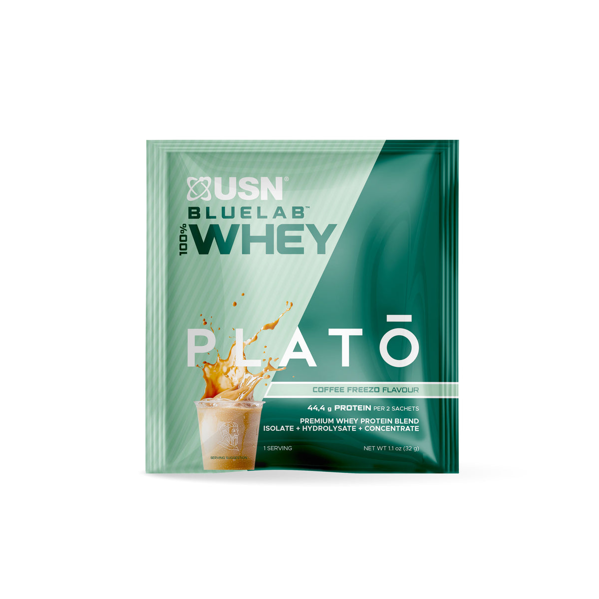 Plato x USN Blue Lab Whey Protein: Coffee Freezo Sachet | Platō Coffee